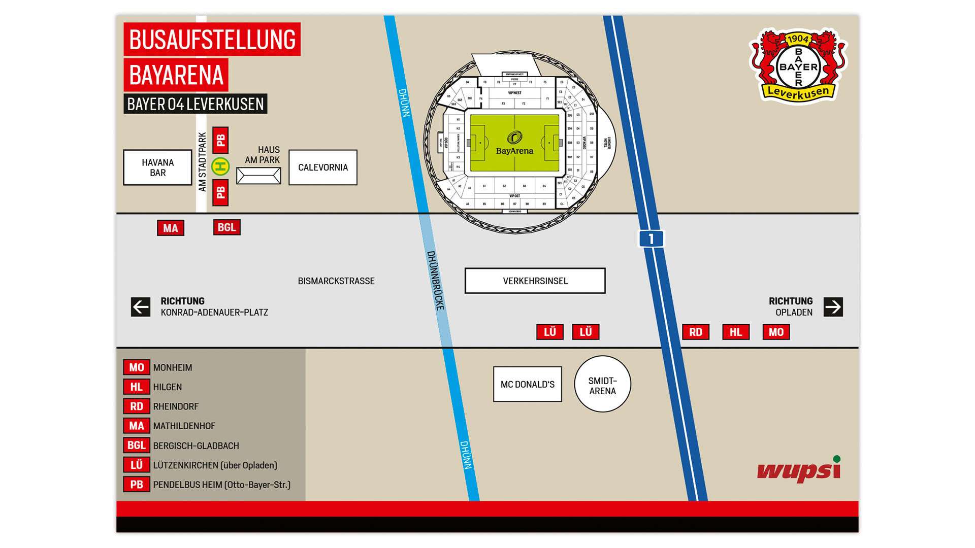 Directions to the BayArena | Bayer04.de